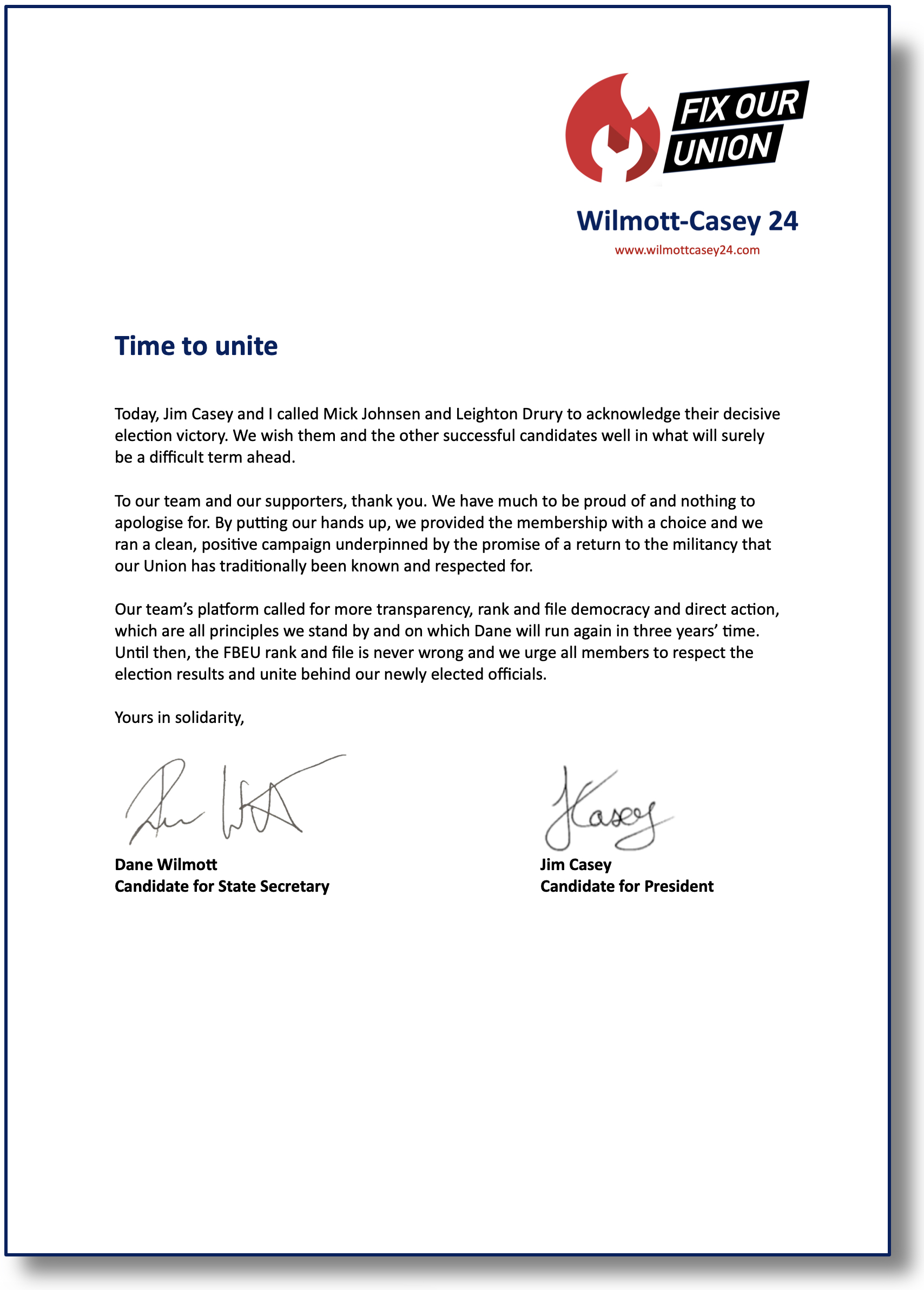 Time to Unite – Wilmott-Casey 24